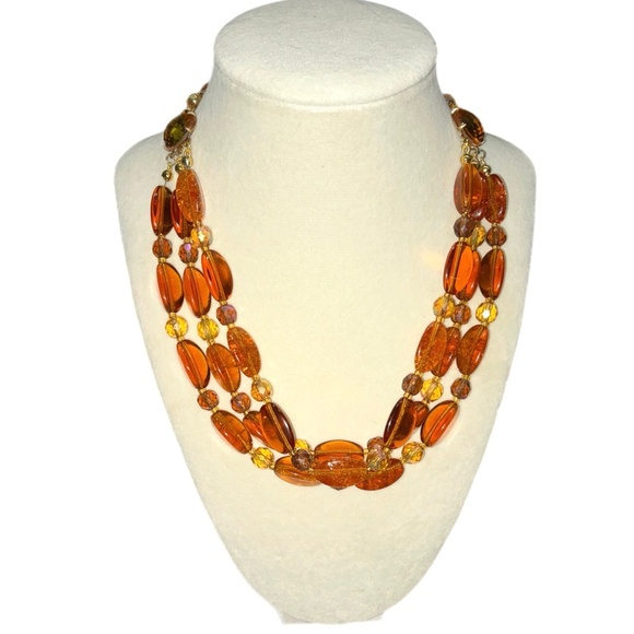 Western Germany | Jewelry | Western Germany Multi Strand Amber Tone ...
